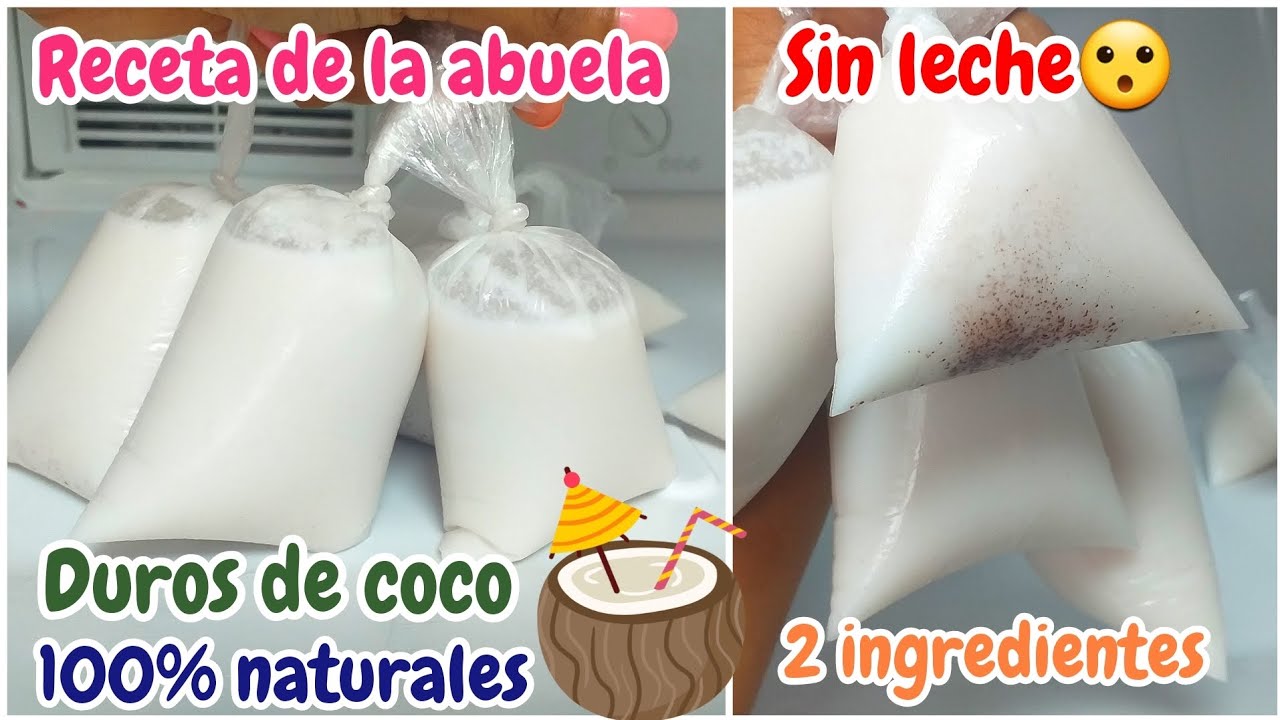 Sin leche😮Duros o bolis de coco como los preparaba abuela con solo 2 ...
