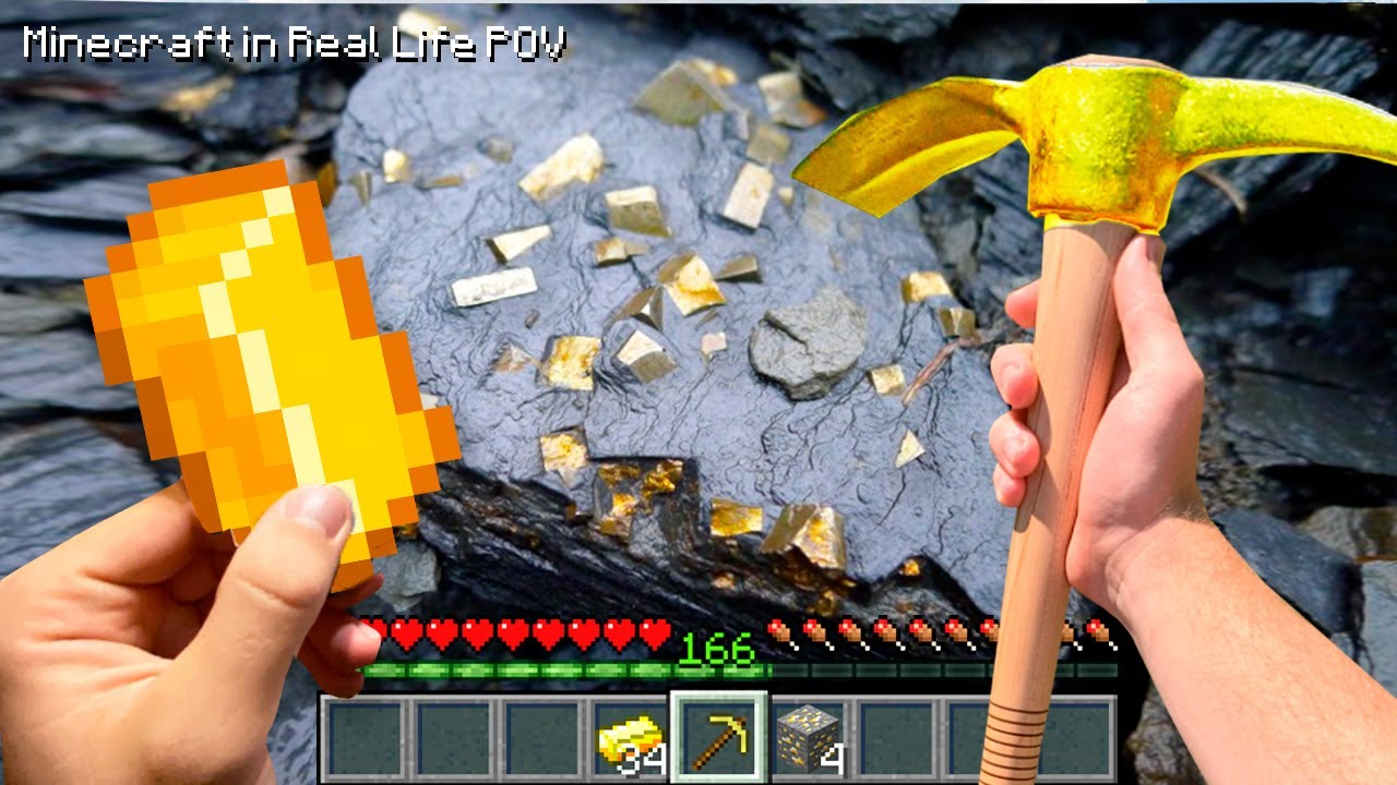 Realistic Minecraft in Real Life ~ HOW TO FIND GOLDEN REALISTIC ORE ...
