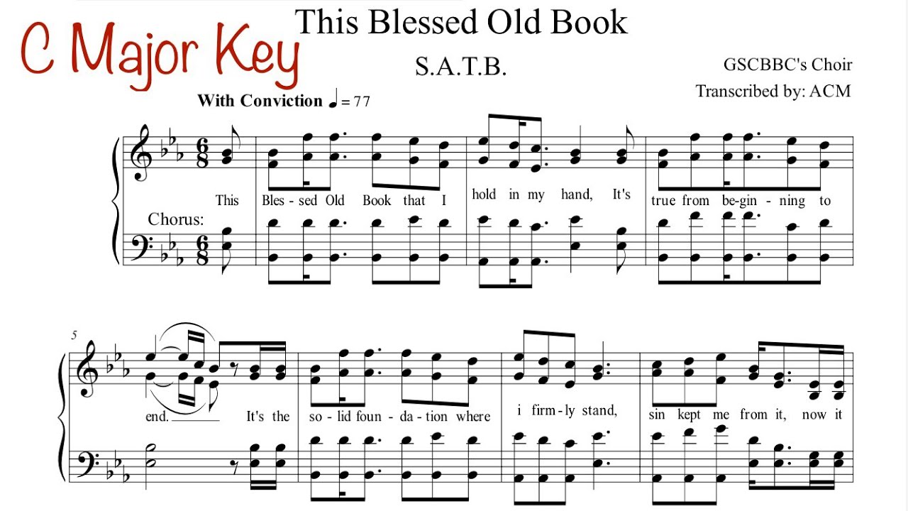 This Blessed Old Book (in C Major Key) - Accompaniment/Minus One ...