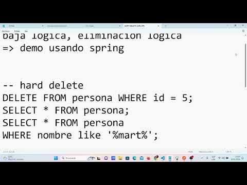 Soft delete / eliminacion logica / baja logica con jpa, hibernate, spring - YouTube