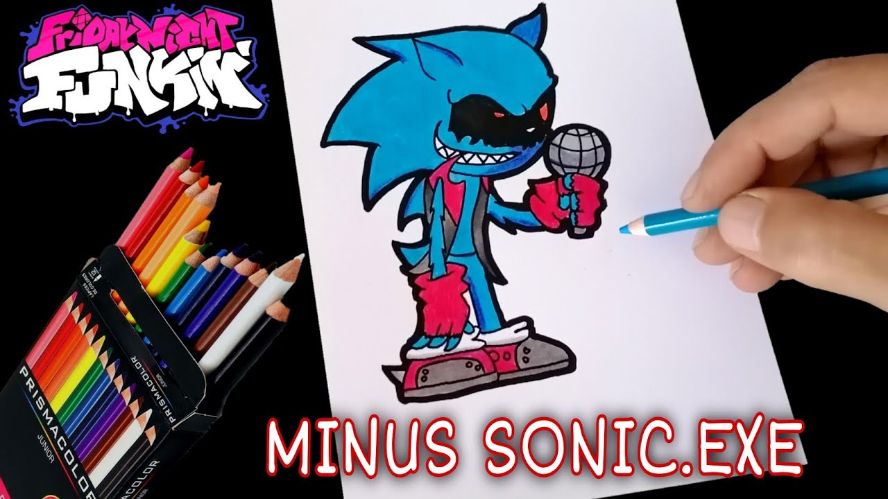 COMO DIBUJAR A MINUS SONIC.EXE DE FRIDAY NIGHT FUNKIN | how to draw ...