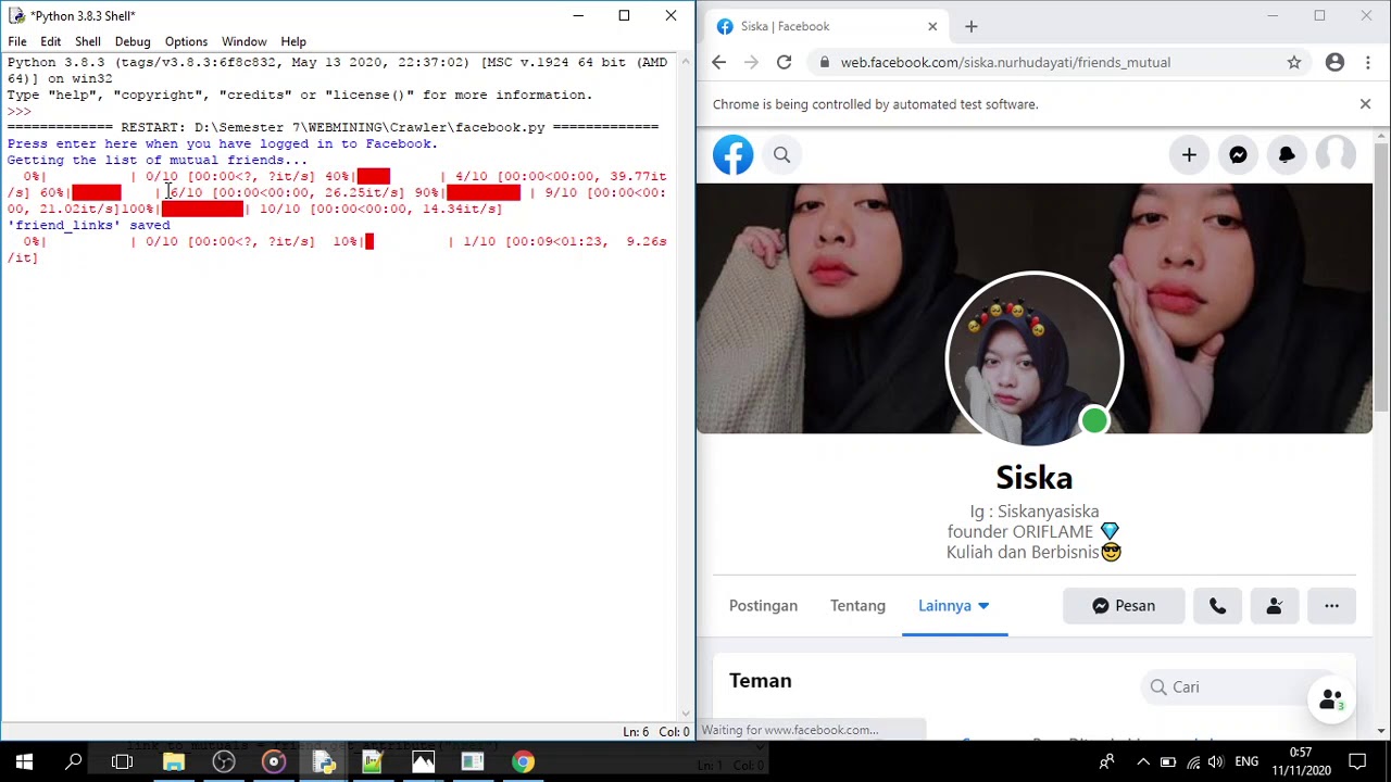 Facebook Friends Crawler Using Python - YouTube