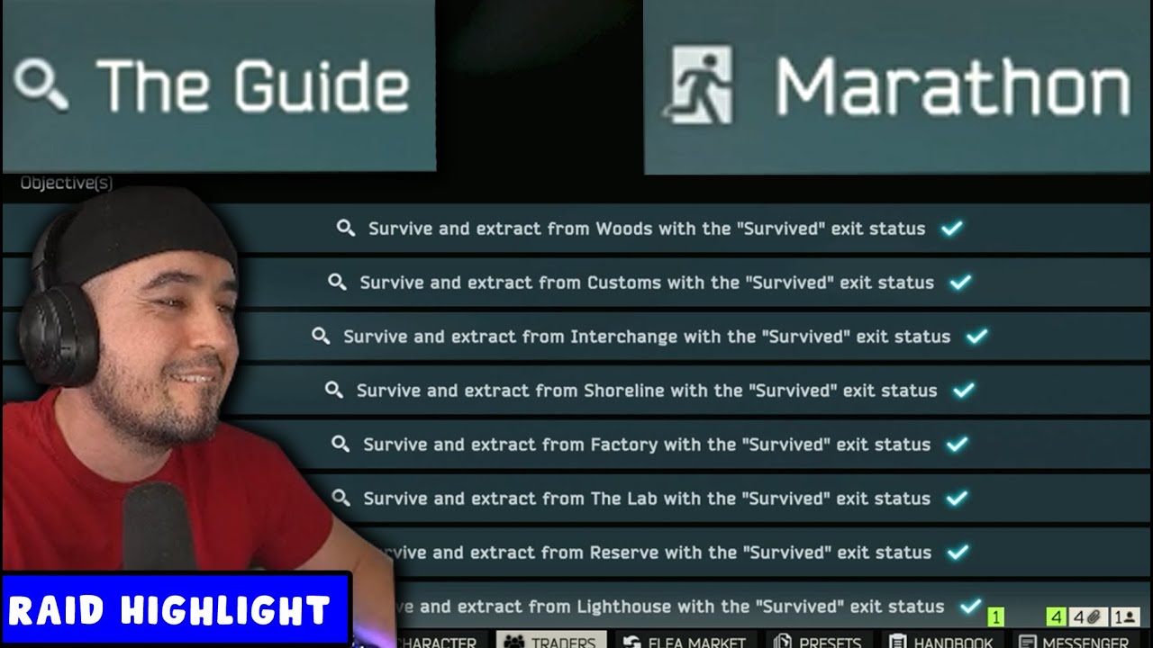 COMPLETING Marathon AND The Guide First Try - Escape From Tarkov - YouTube