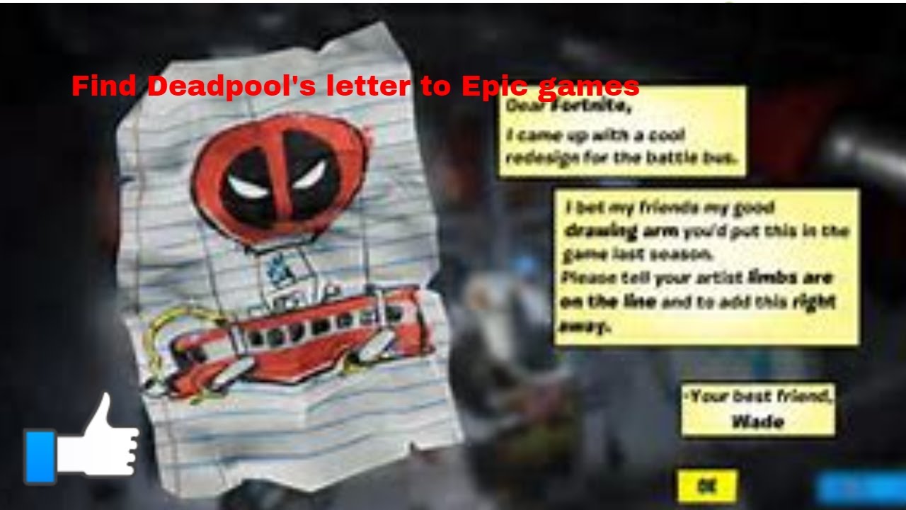 Fortnite Find Deadpool's Letter To Epic | Week 1 | Deadpool Challenge ...