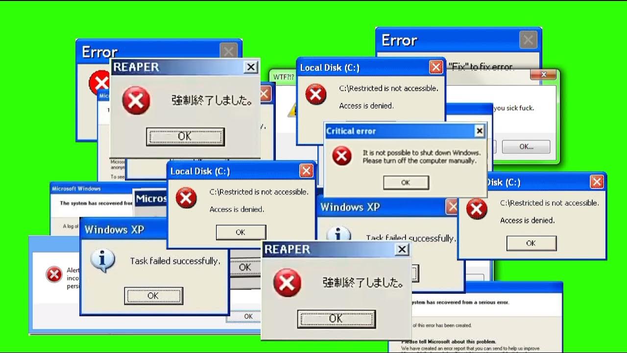 pantalla verde Windows error meme - YouTube