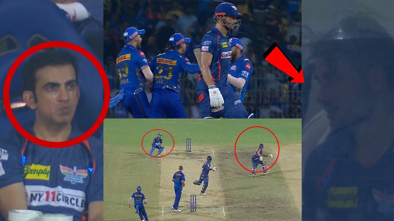 Gautam gambhir Crying when LSG out from IPL 2023...stoinis hooda run ...