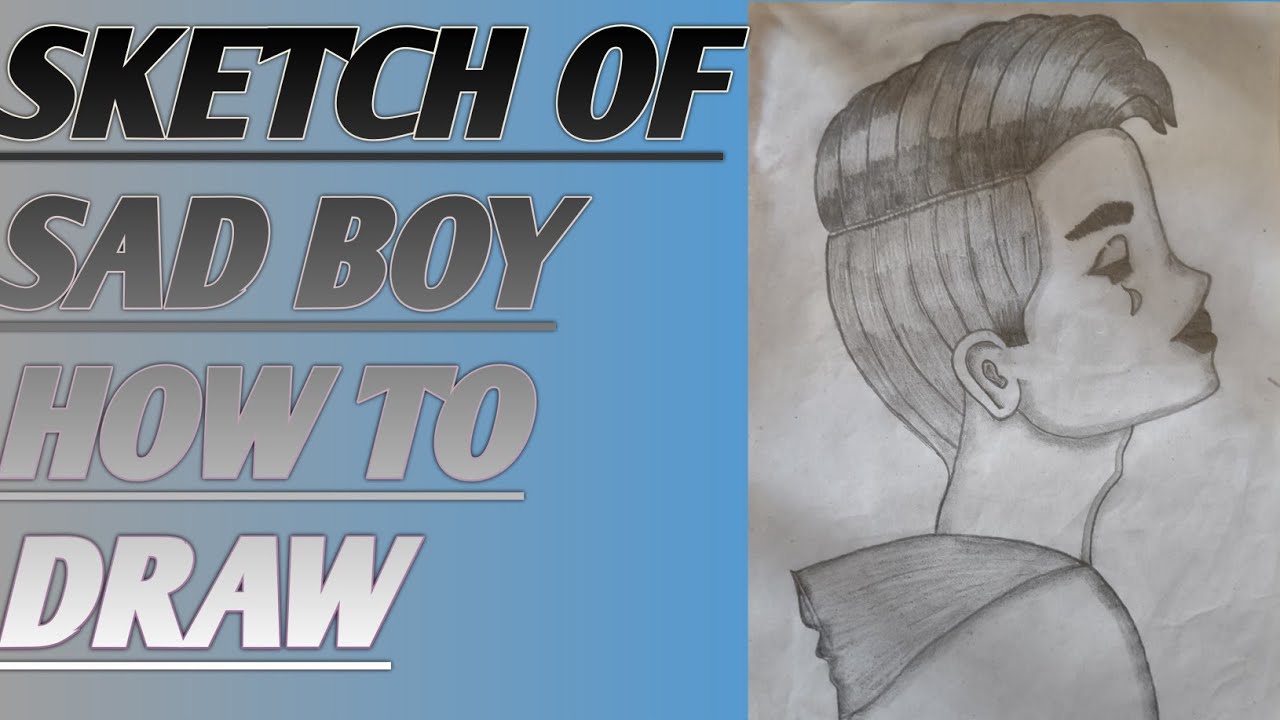 Sad Boy Face Drawing