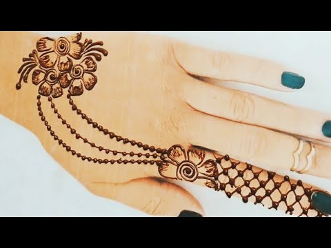 Stylish chain mehndi | backhand mehndi | simple chain mehndi design ...