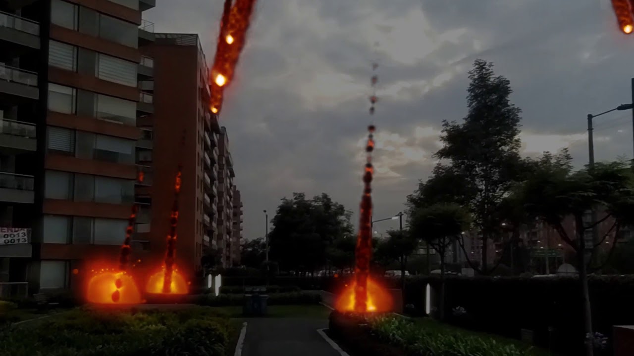 meteor fall- after effects green screen - YouTube