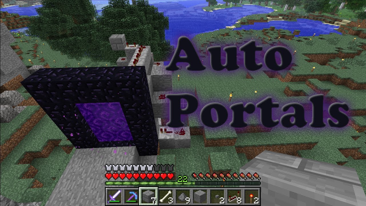 Automatic Nether Portal for Quick Short Distance Travel - YouTube