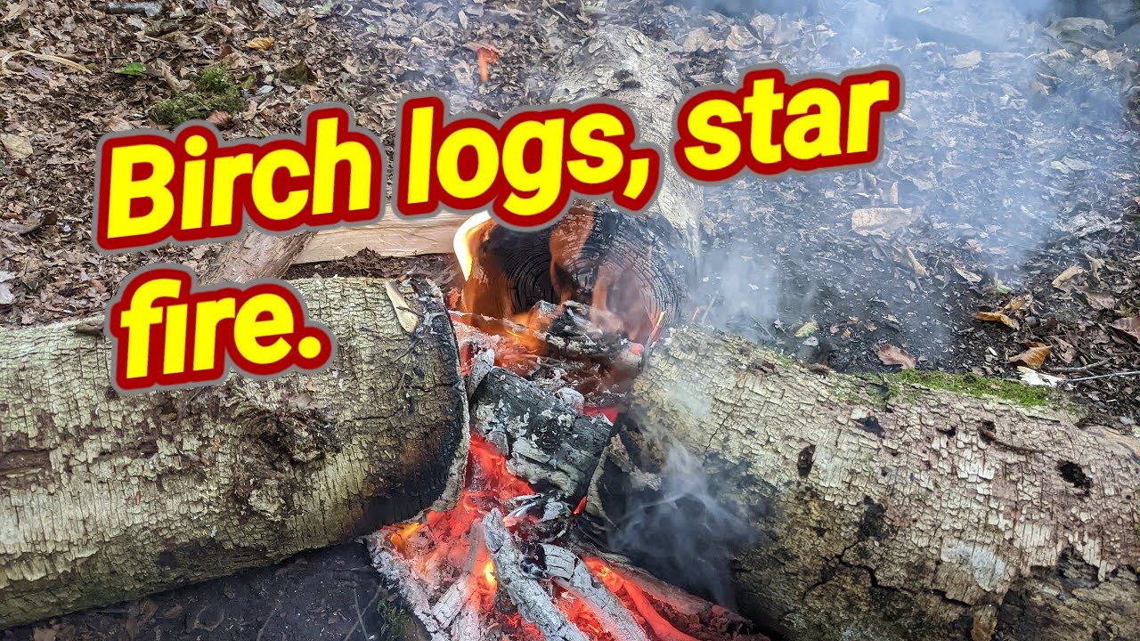 Birch log star fire - YouTube