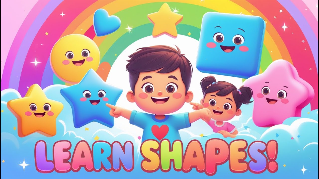 “Learn All Shapes with Fun Cartoons! | Educational Nursery Rhyme for ...