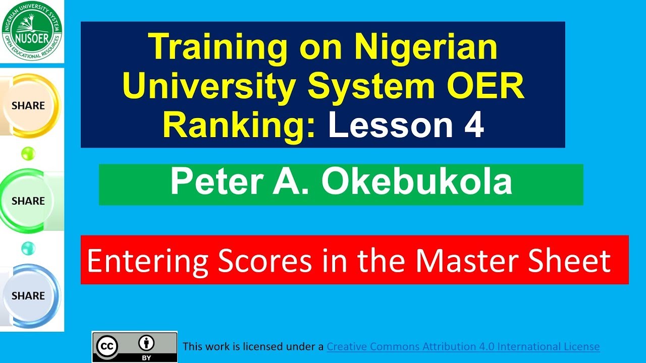 Training on OER Ranking Lesson 4 - YouTube