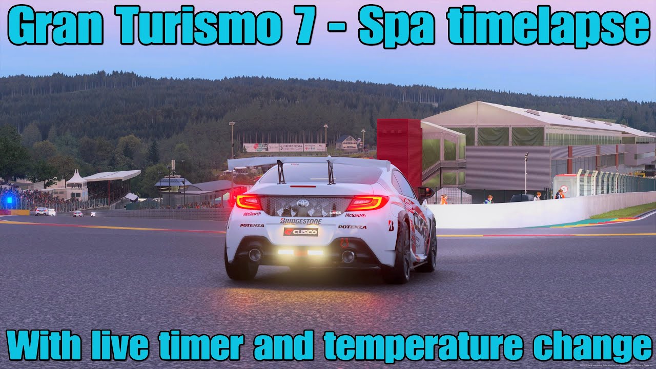 Gran Turismo 7 Spa timelapse with live temperature change - YouTube