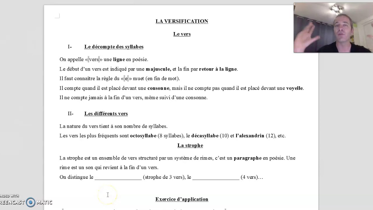 Versification cours et exercices - YouTube