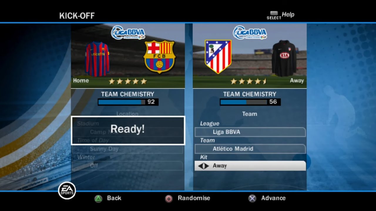 FIFA 10 (PS2) Gameplay - FC Barcelona vs Atletico Madrid - YouTube