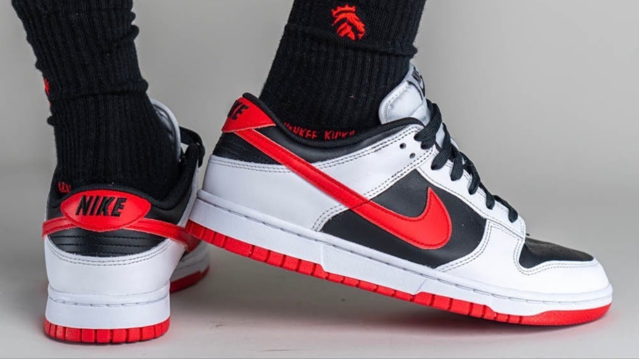 Nike Dunk Low Reverse Panda in Red Details - YouTube