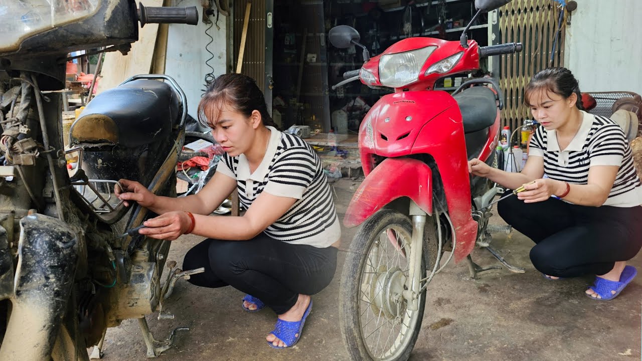 Genius girl Repairs and restores severely damaged motorbikes. become ...