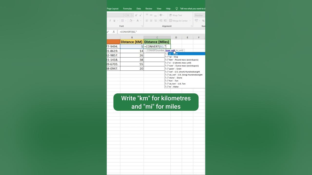 Convert Units In Excel Shorts Acgtutorial Exceltricks Youtube