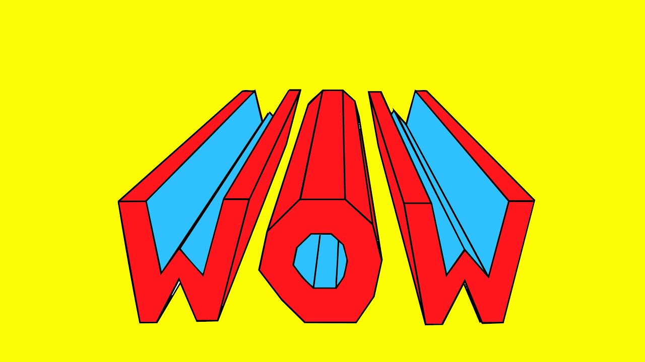 How to draw a 3D word - YouTube