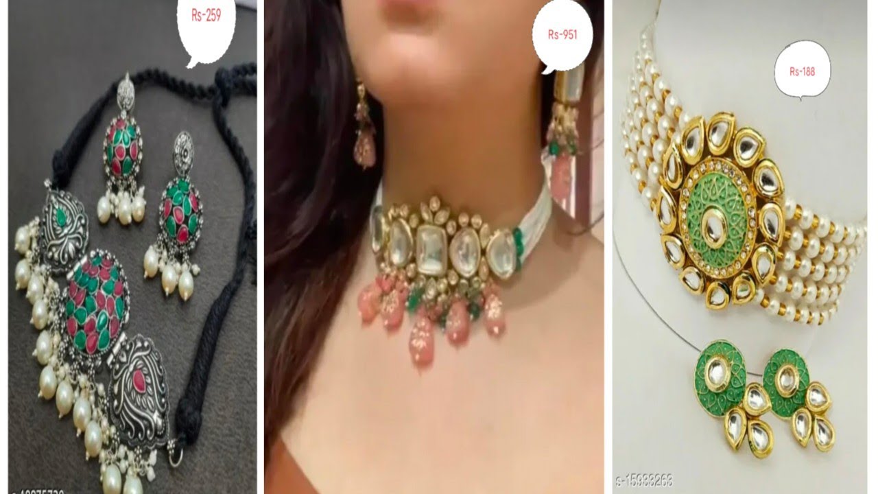 30 beautiful lestest choker necklace set/ Meesho choker necklace ...