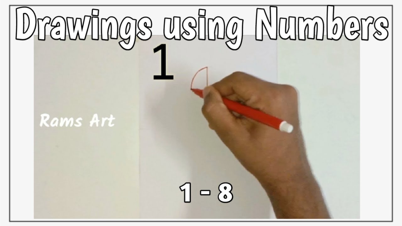 How to draw using Numbers 1 - 8 / Fun drawings with numbers for kids ...