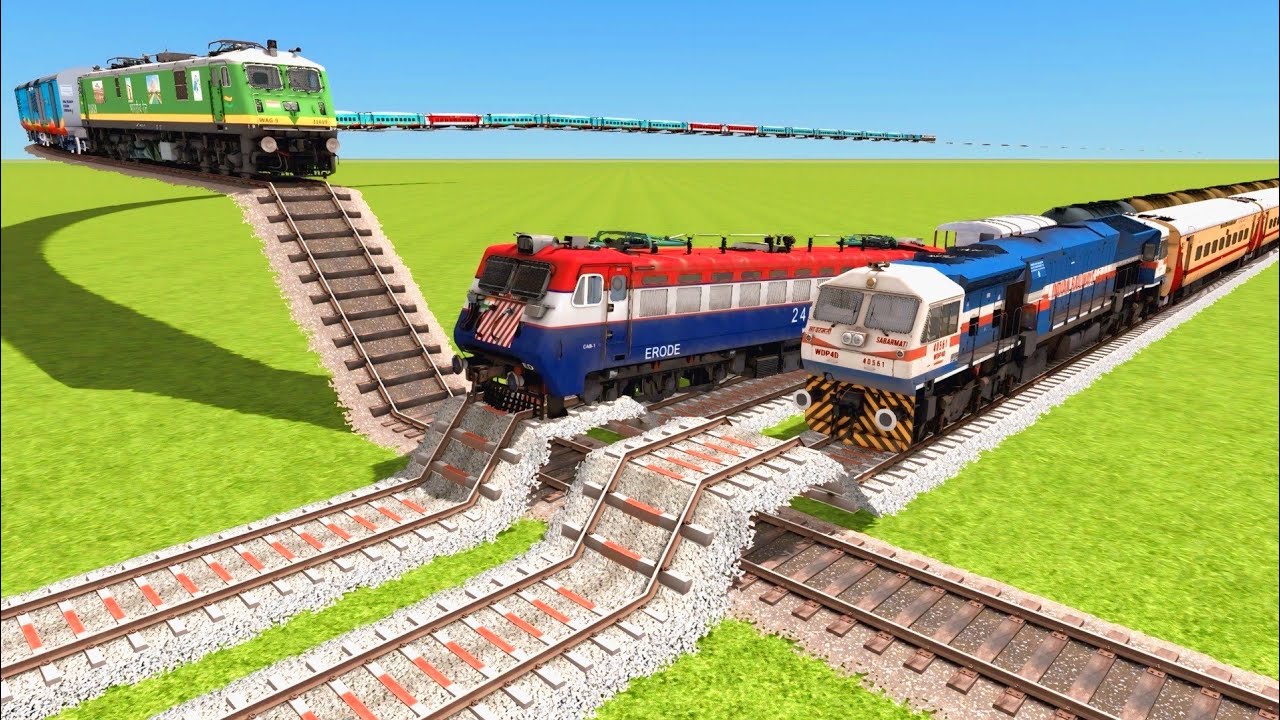 TWO TRAINS OUT OF CONTROL AT DOUBLE ATTACK SPEED BREAKERS🔺Indian Train ...