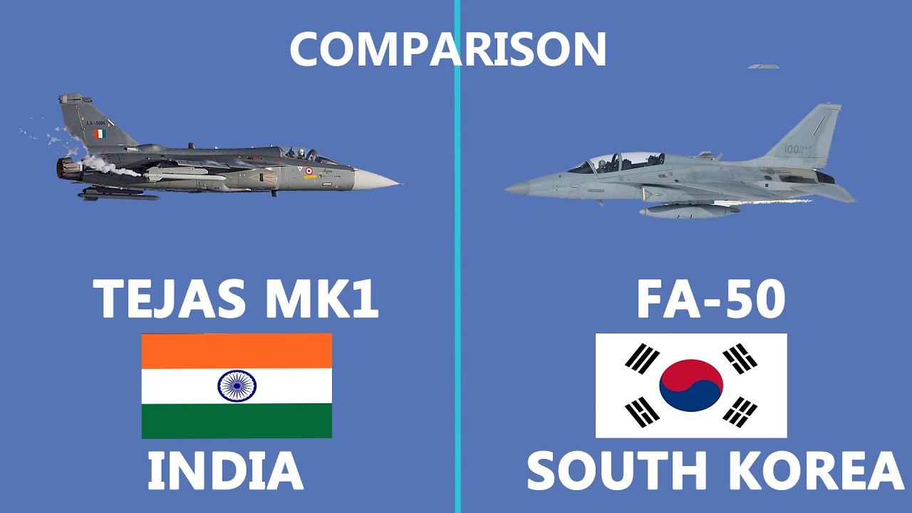 Comparison of the Indian built Tejas MK1A vs South korean FA 50 - YouTube