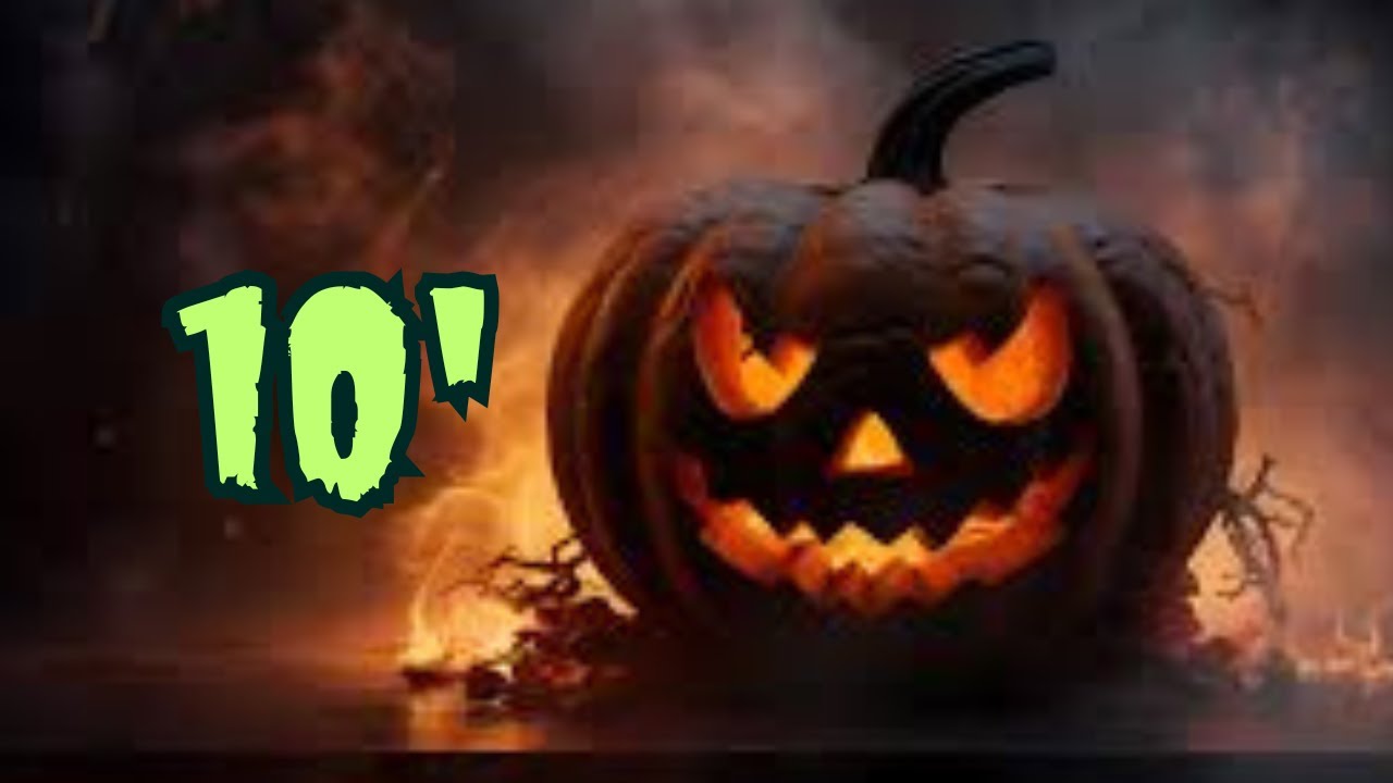 10 MINUTES 10:00 HALLOWEEN PARTY TIMER COUNTDOWN: Evil Grinning Pumpkin ...