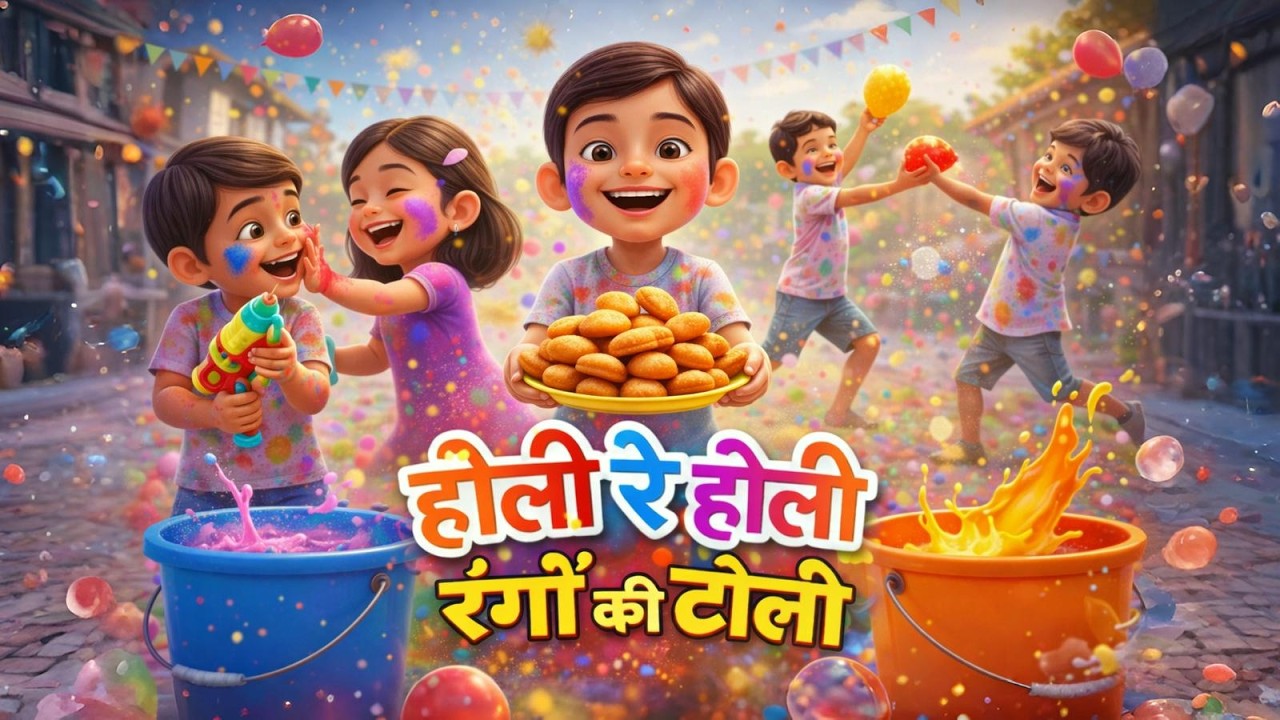 Holi Re Holi 🎨 | होली रे होली 🎈 | Holi Song for Kids 2026 | Hindi Kids ...