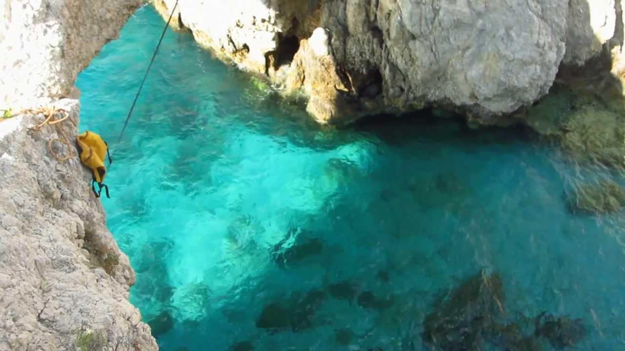 Rope swing - Perachora, Greece - YouTube