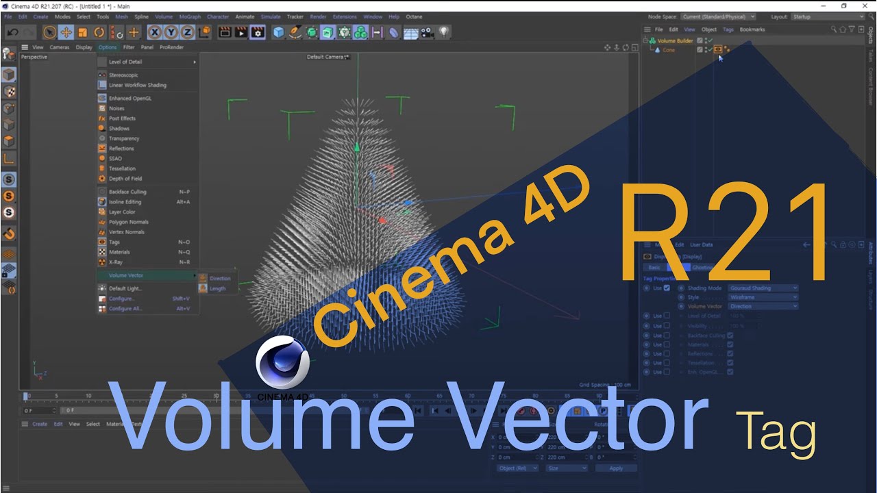 Cinema 4D R21 New Feature - Volume Vector Tag (english, korean sub ...