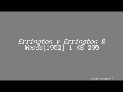 Errington v Errington & Woods 1952 Case Summary - YouTube