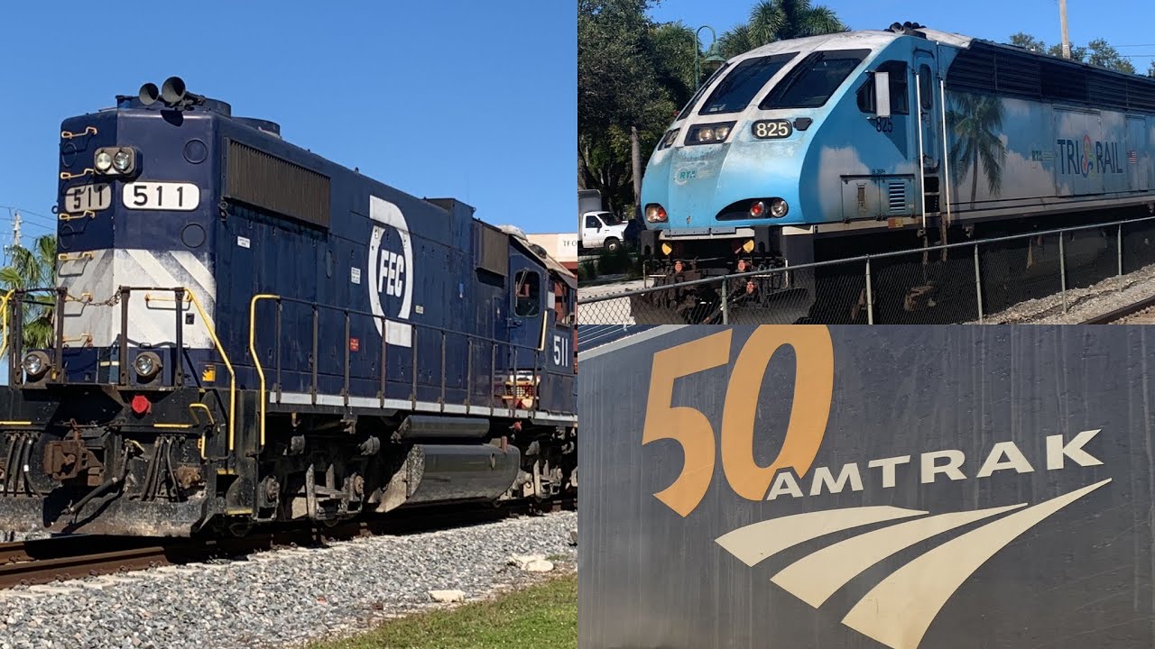 Classic FEC GP38-2, Tri-Rail Deadhead, Amtrak 100 and More! - YouTube