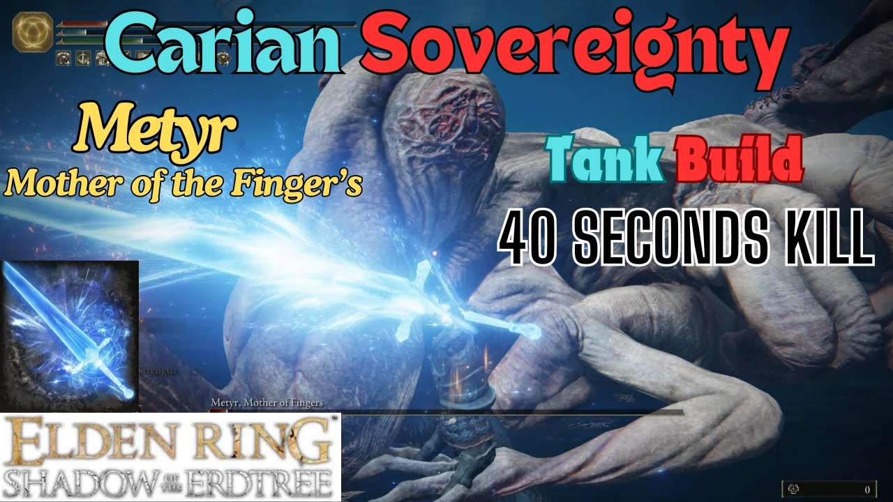 Elden Ring Broken Carian Sovereignty Tank Build vs Metyr Boss #eldenring #eldenringdlc - YouTube