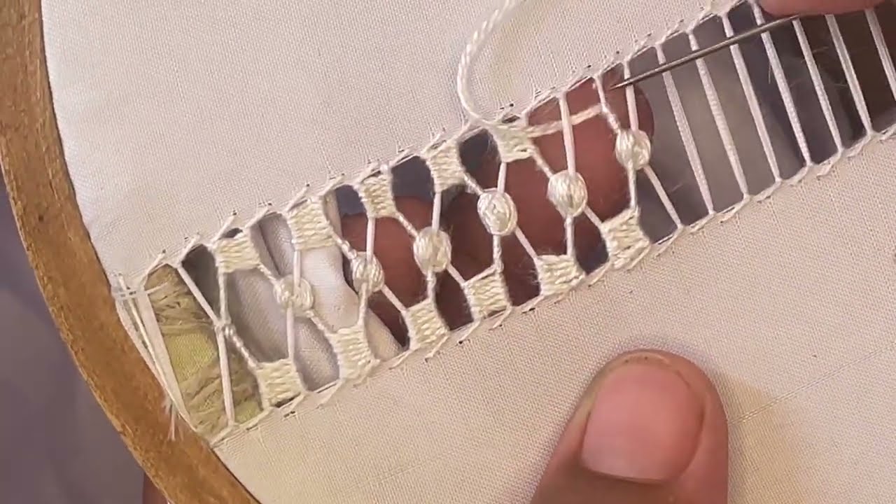 How to make a grid | Fastening the thread Hand embroidery - YouTube