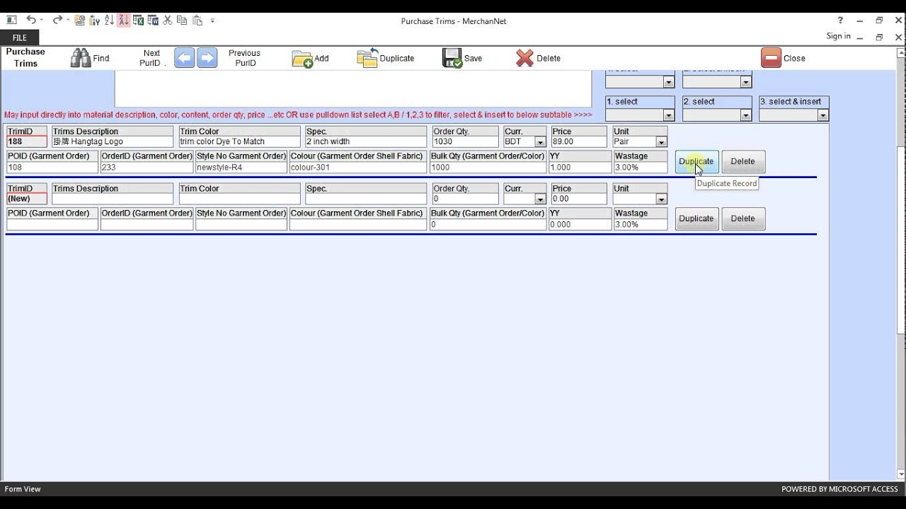 duplicate subtable record by duplicate button - YouTube