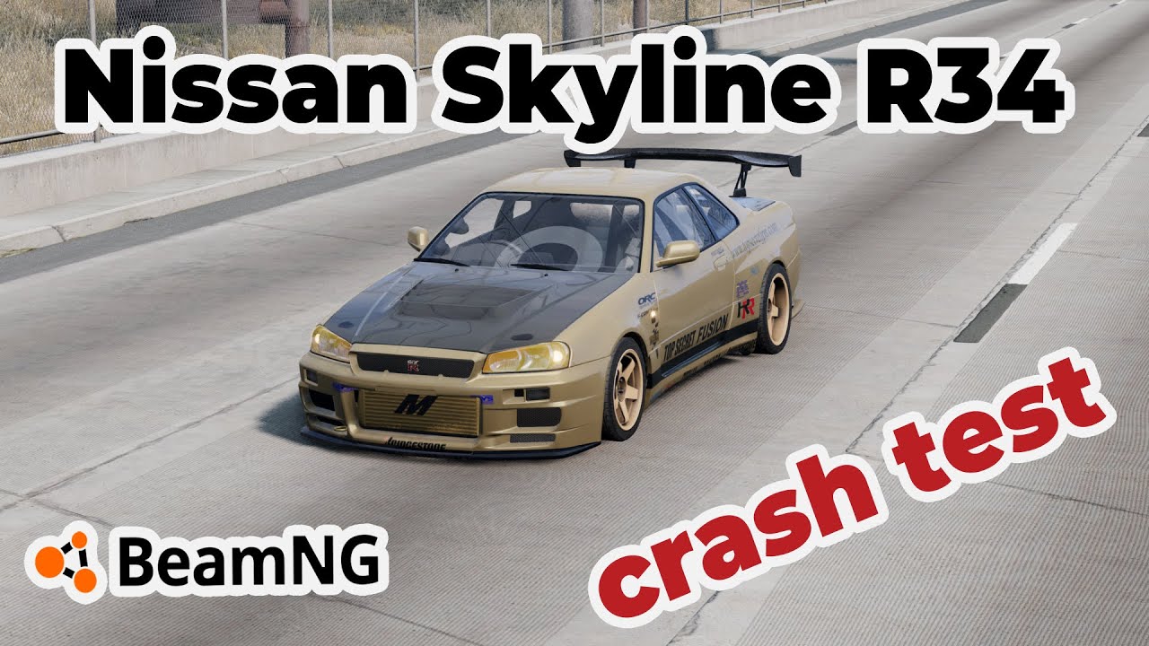 BeamNG.Drive – Nissan Skyline R34 Crash Test - YouTube