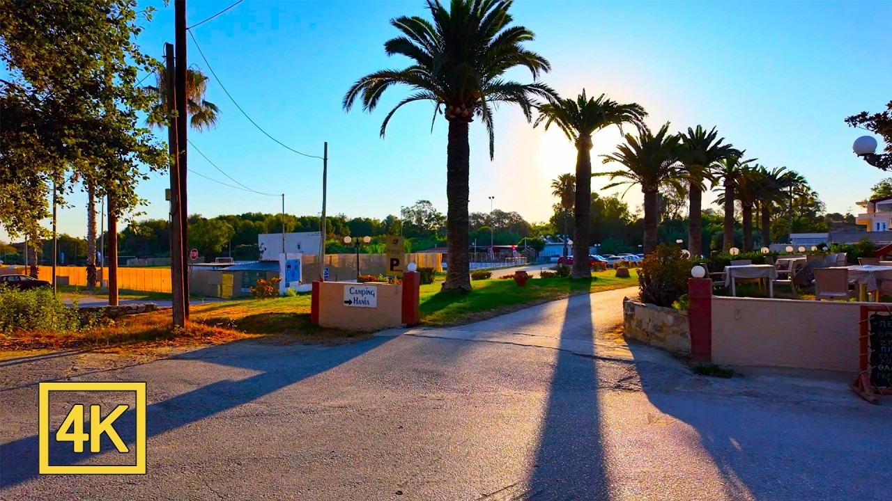 4K Walk in Daratsos, CRETE 🇬🇷 Island, GREECE 🩳 Sea, Sun, Sunrise ...