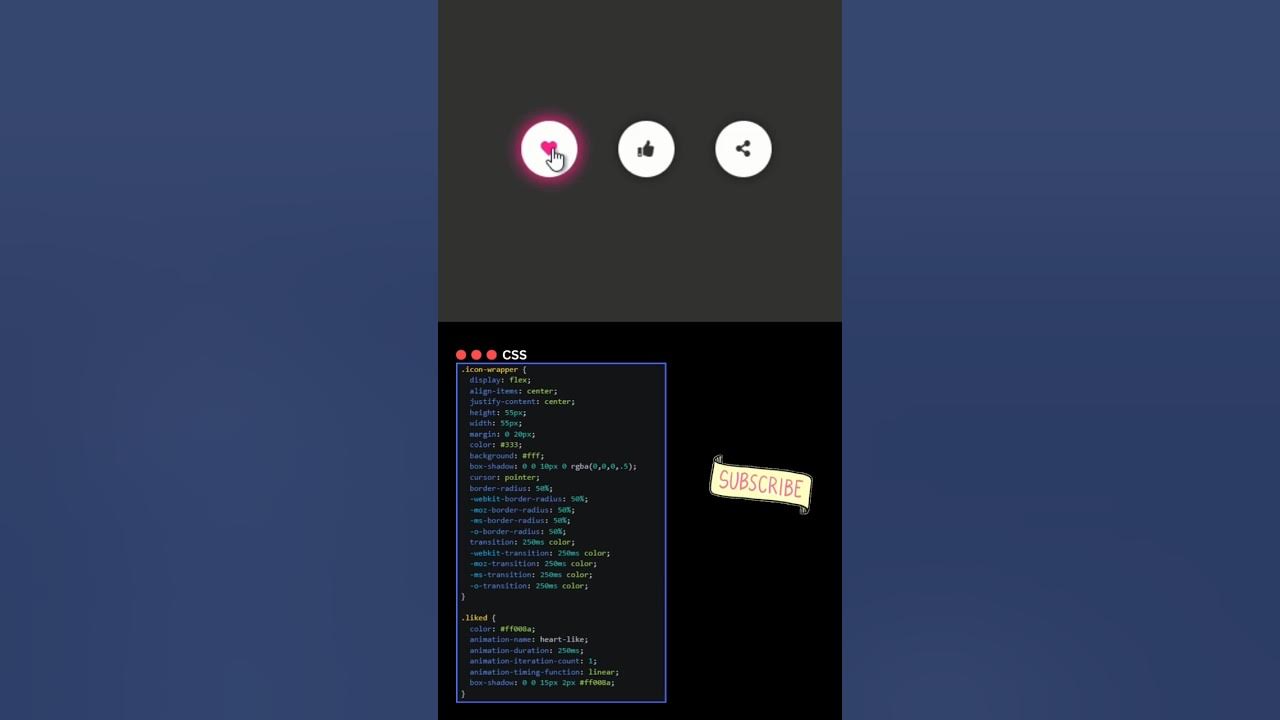 CSS Like Share Animation Buttons #coding #htmlcsswebsite #webdesign#shorts #trending # ...