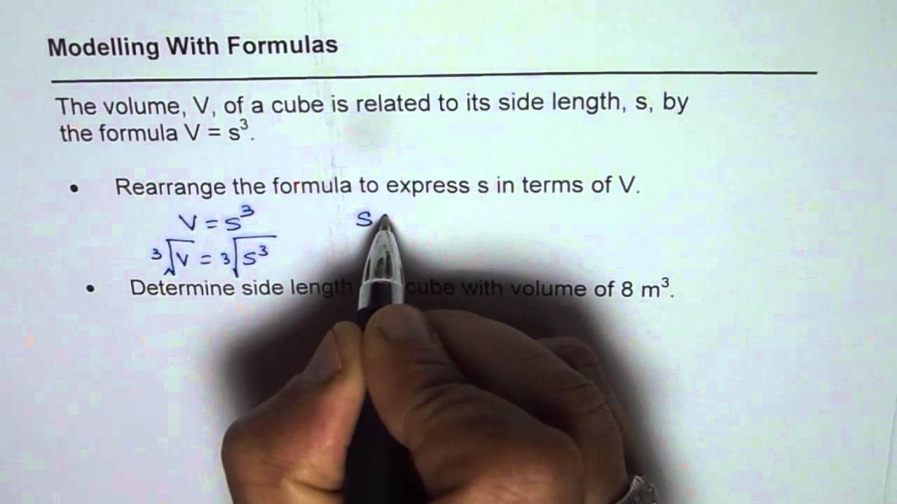 Model Formula and Find Side Length of Square for Given Volume - YouTube