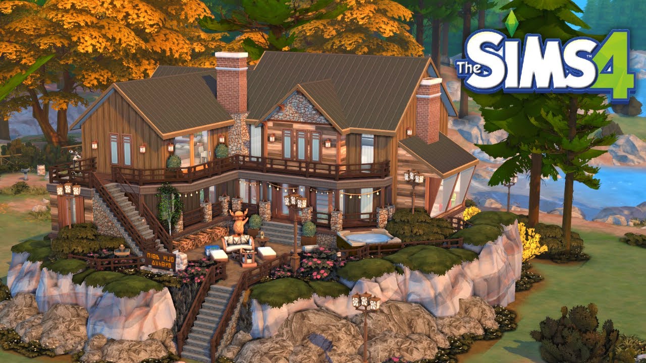 MOUNTAIN LODGE | No CC | Sims 4 Speed Build - YouTube