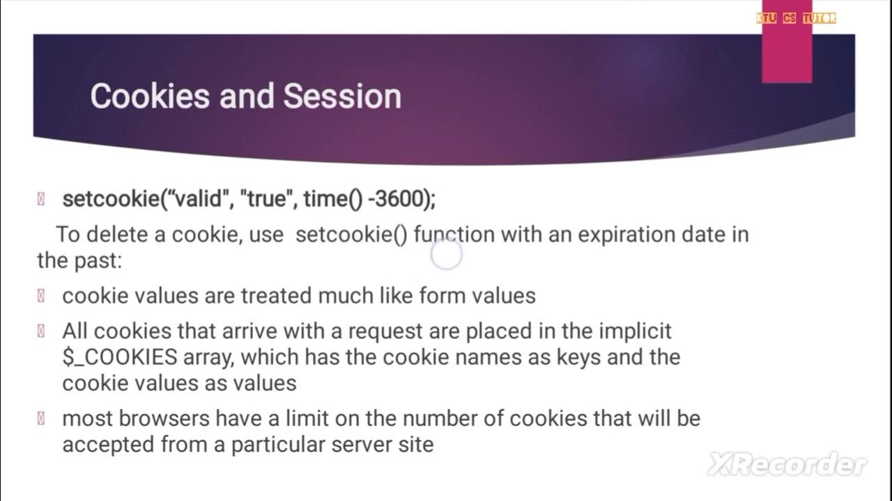 Ktu Cs463 Web Programmings7 Csmodule 4 Part 5cookies And Sessions In Php Youtube