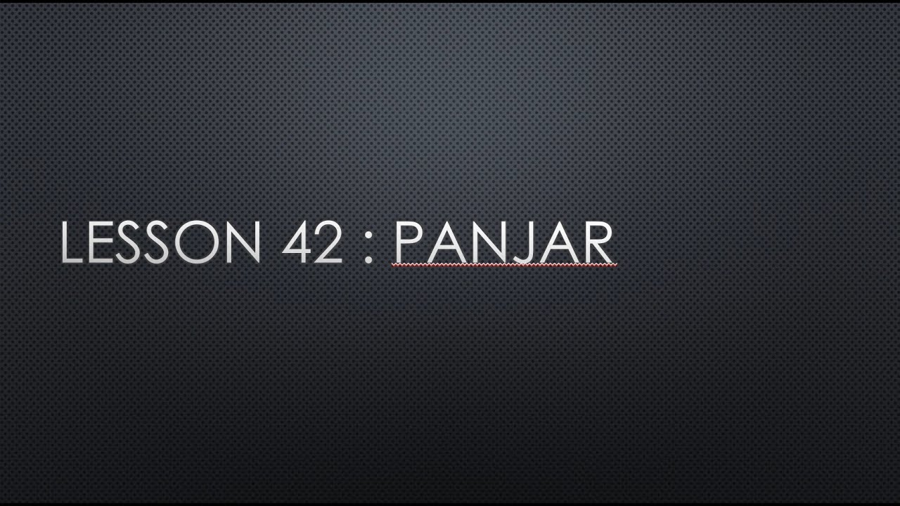 Lesson42 Panjar - YouTube