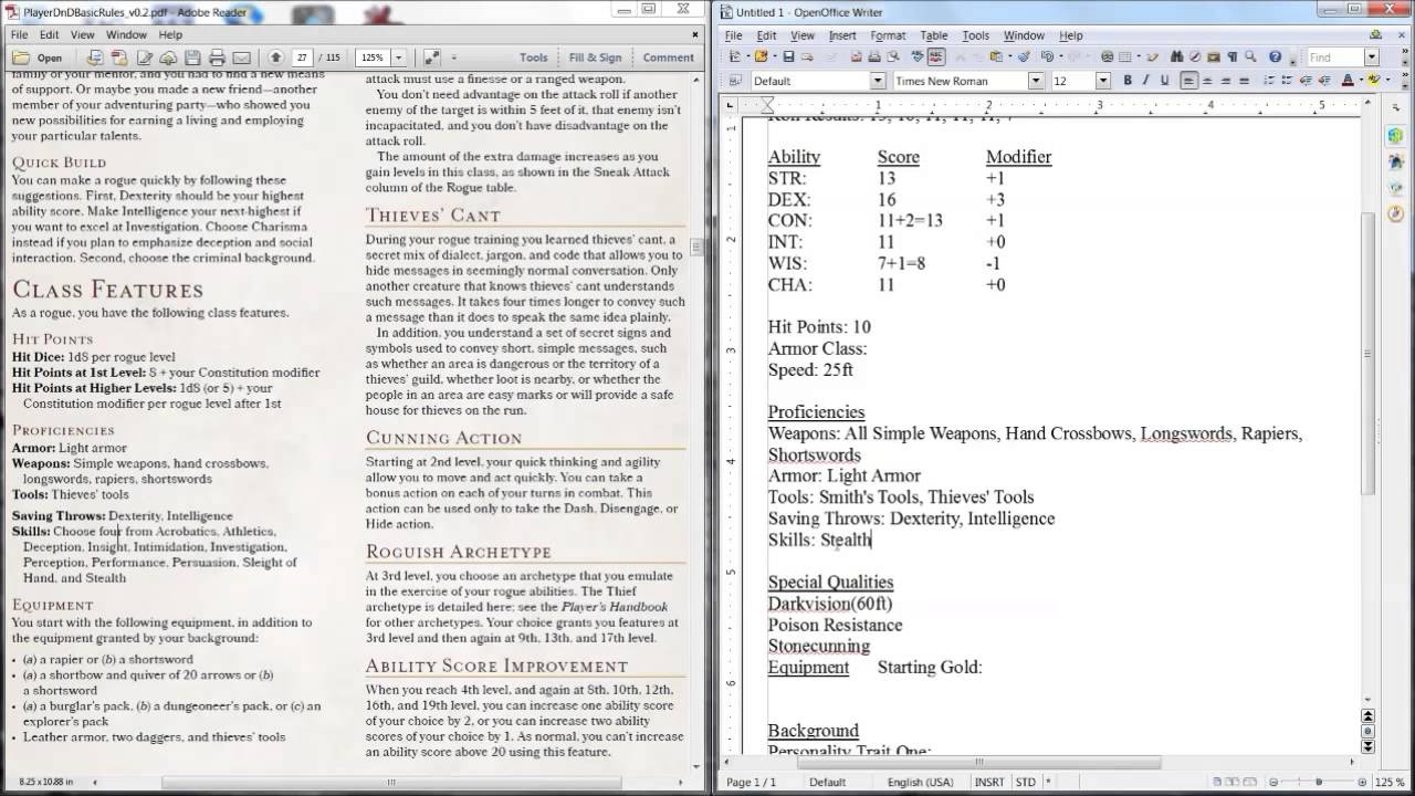 D&D(5th ed) Character Creation Tutorial Part 1 - YouTube