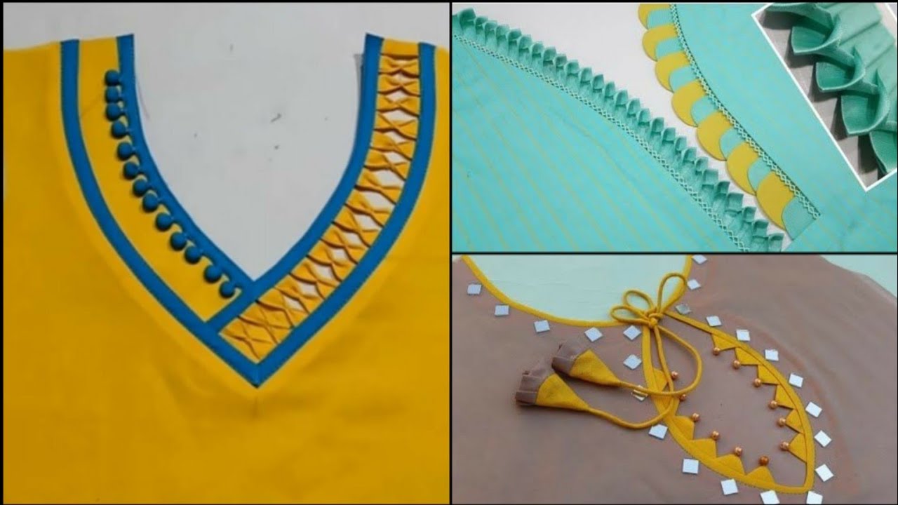 V shape neck designs | new trendy v shape neck gala designs for kurti ...