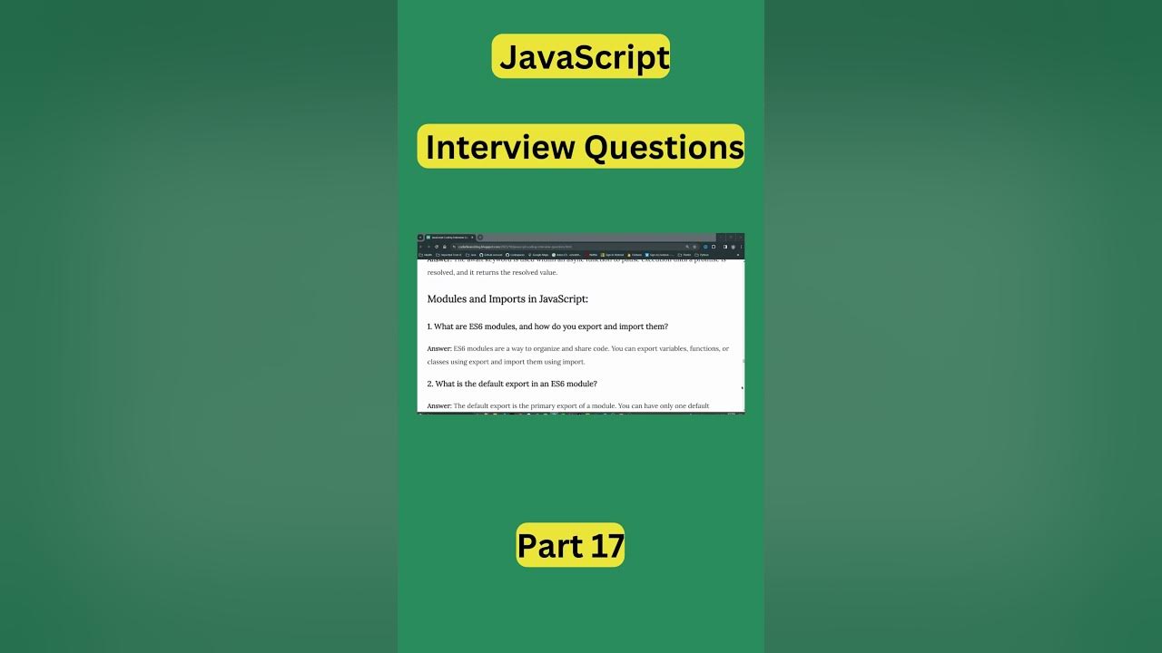 Javascript Interview Questions Part 17 Javascript Interview Questions Codinginterview Youtube