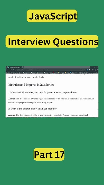 Javascript Interview Questions Part 17 Javascript Interview Questions Codinginterview Youtube