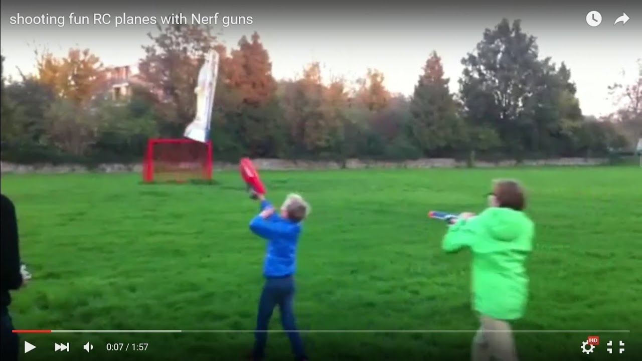 shooting fun RC planes with Nerf guns - YouTube