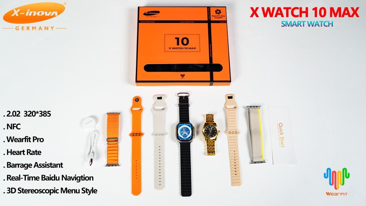X-inova Germany X WATCH 10 MAX SMART WATCH WITH SIX 6 STRAPS BAND ...
